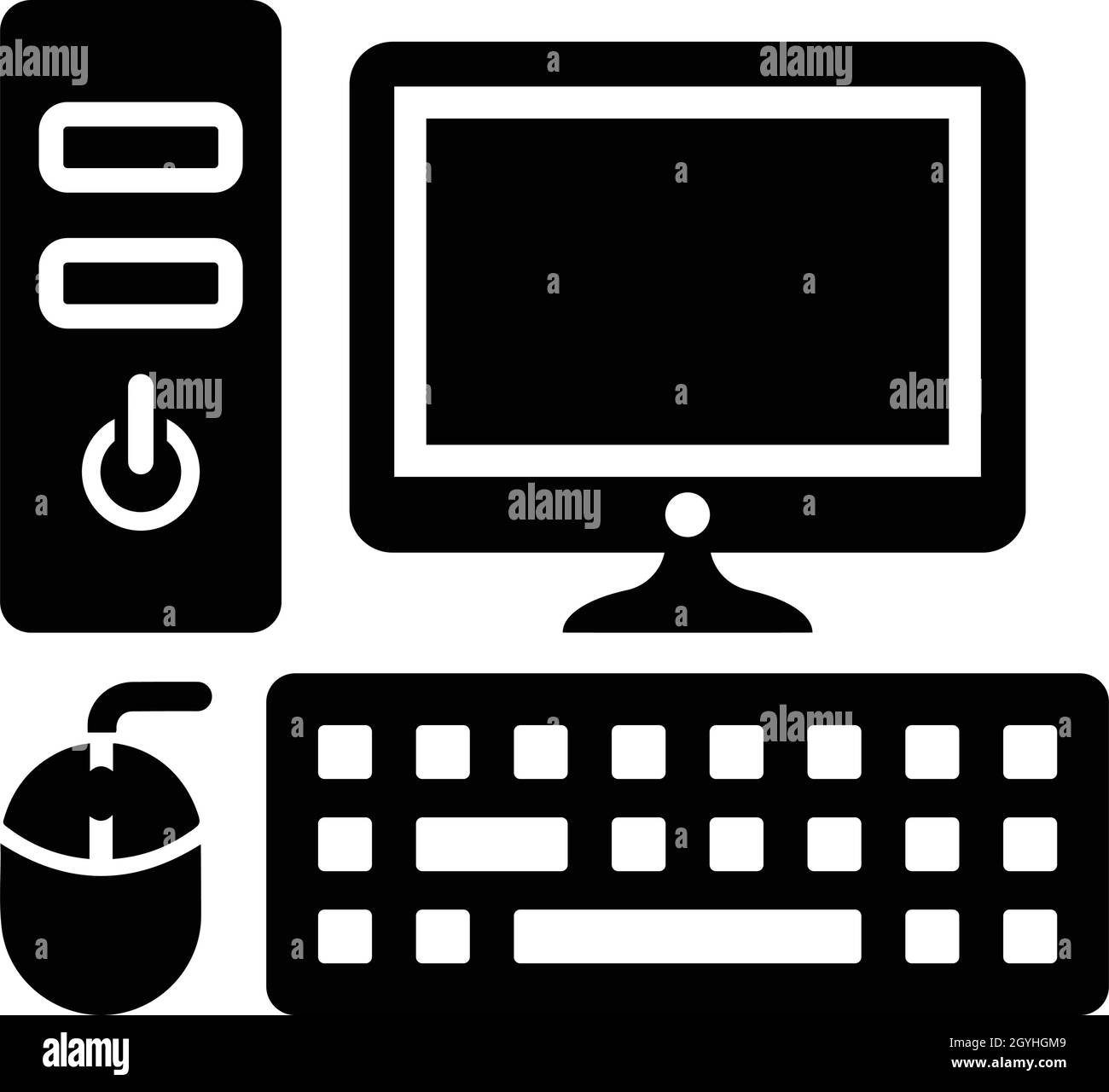 Pc Desktop Computer Icon Simple Editable Vector Eps File Stock Vector Image And Art Alamy
