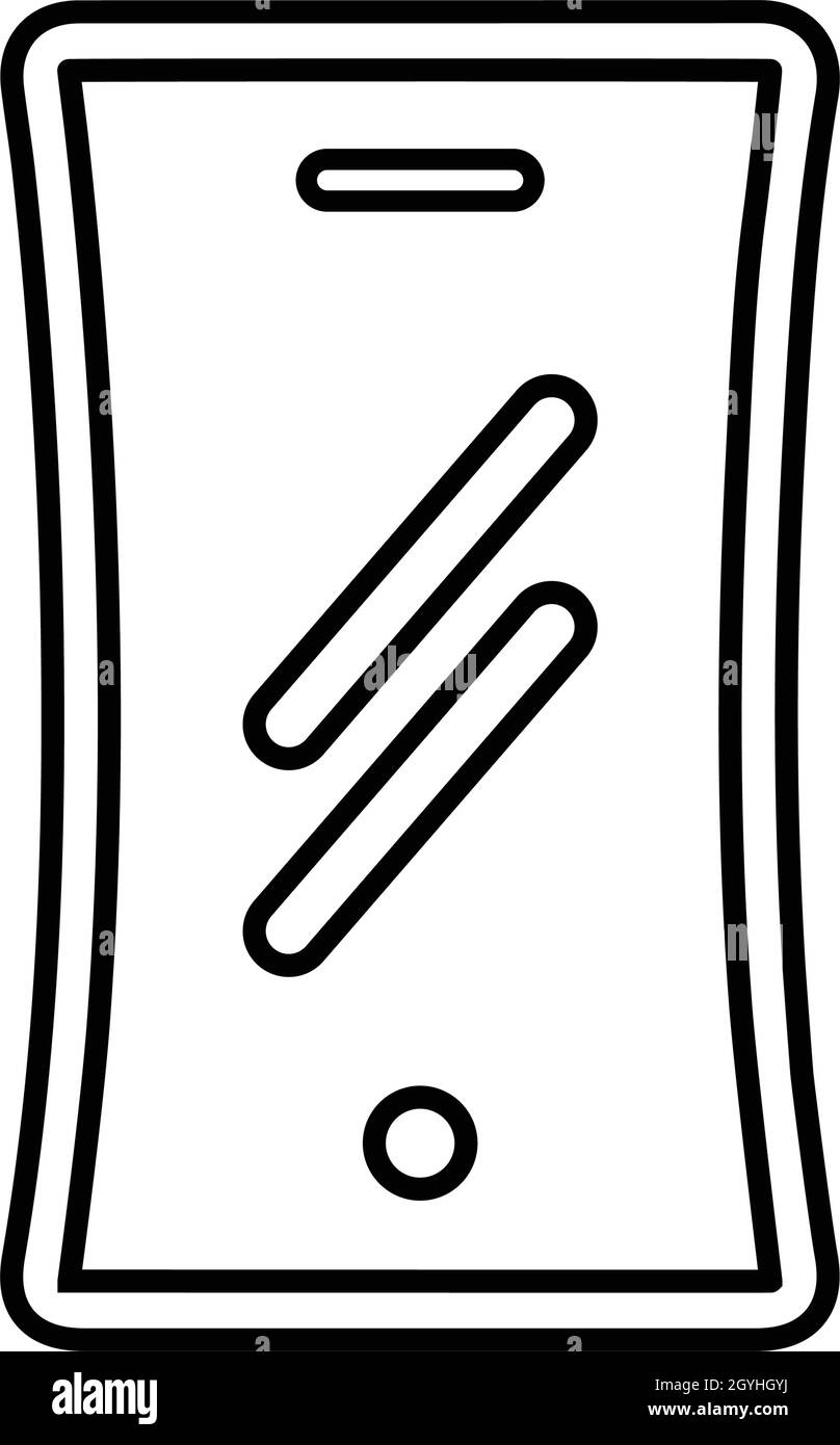 Mobile, flexible display icon - Simple editable vector EPS file Stock ...