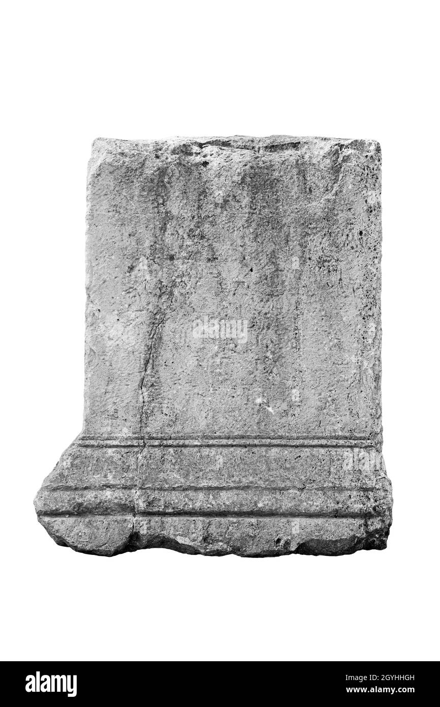 front view closeup of large vertical square fragment of antique ...