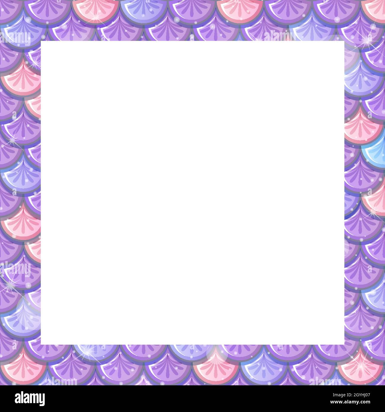 Blank pastel purple fish scales frame template illustration Stock ...