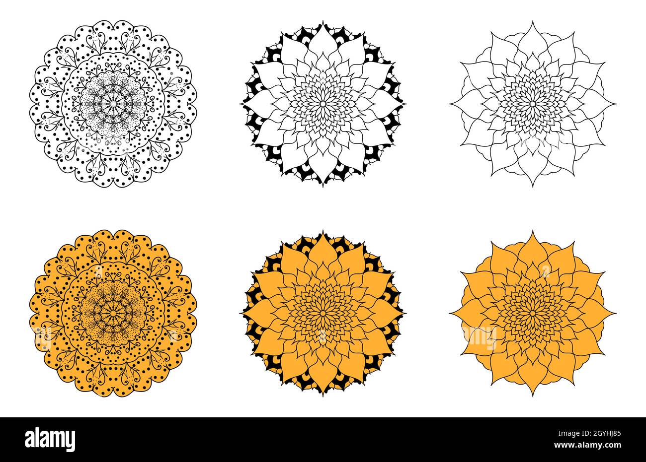 Set of floral mandalas vector clip art Stock Vector Image & Art - Alamy