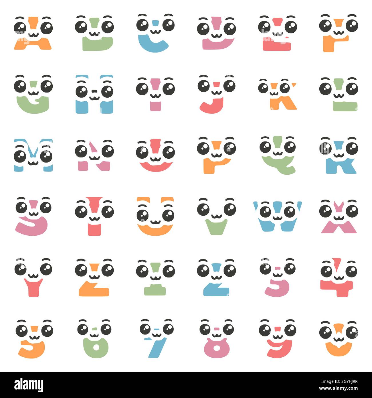 Cute kawaii numbers hi-res stock photography and images - Alamy