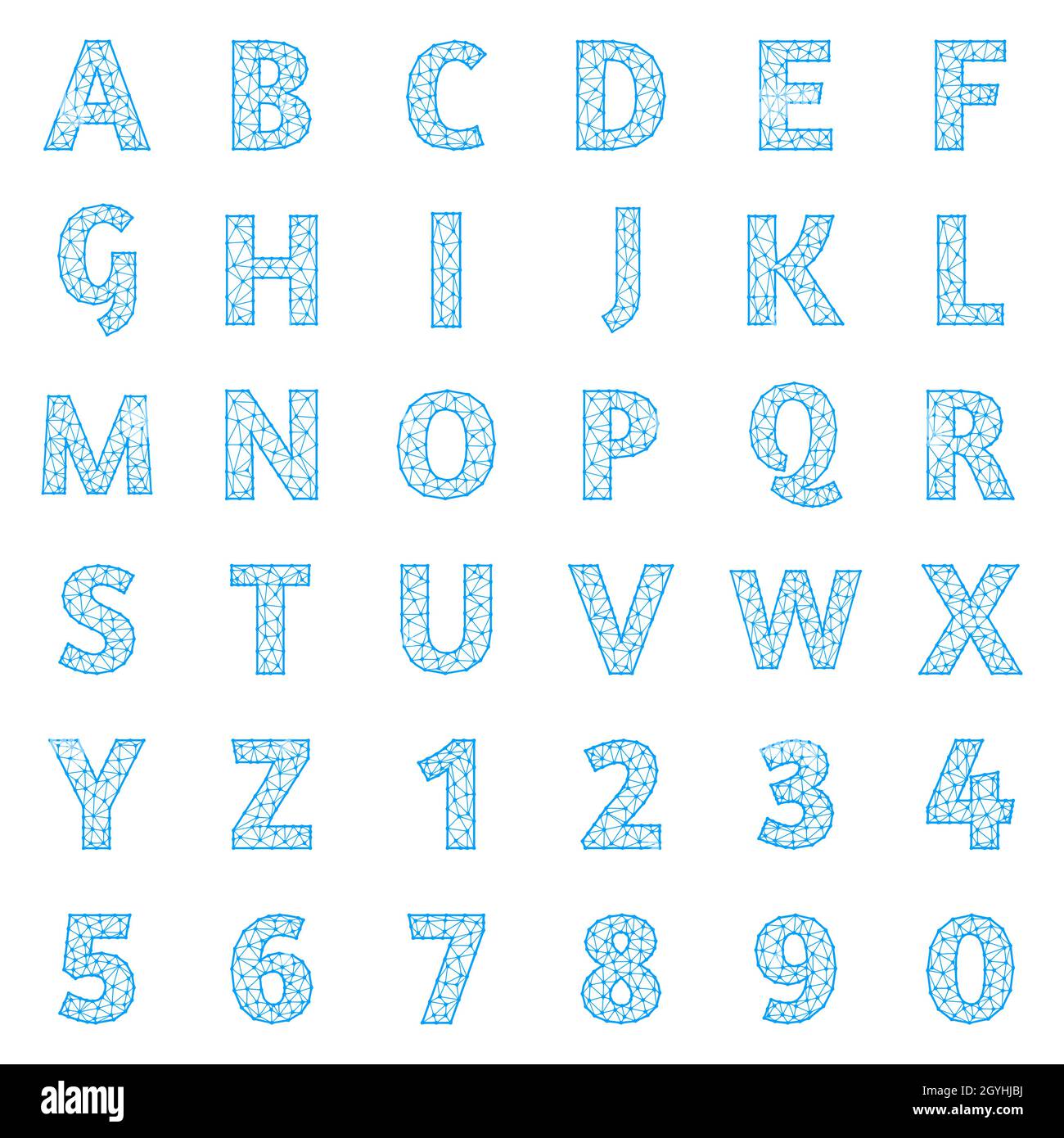 Wireframe alphabet font vector Cut Out Stock Images & Pictures - Alamy