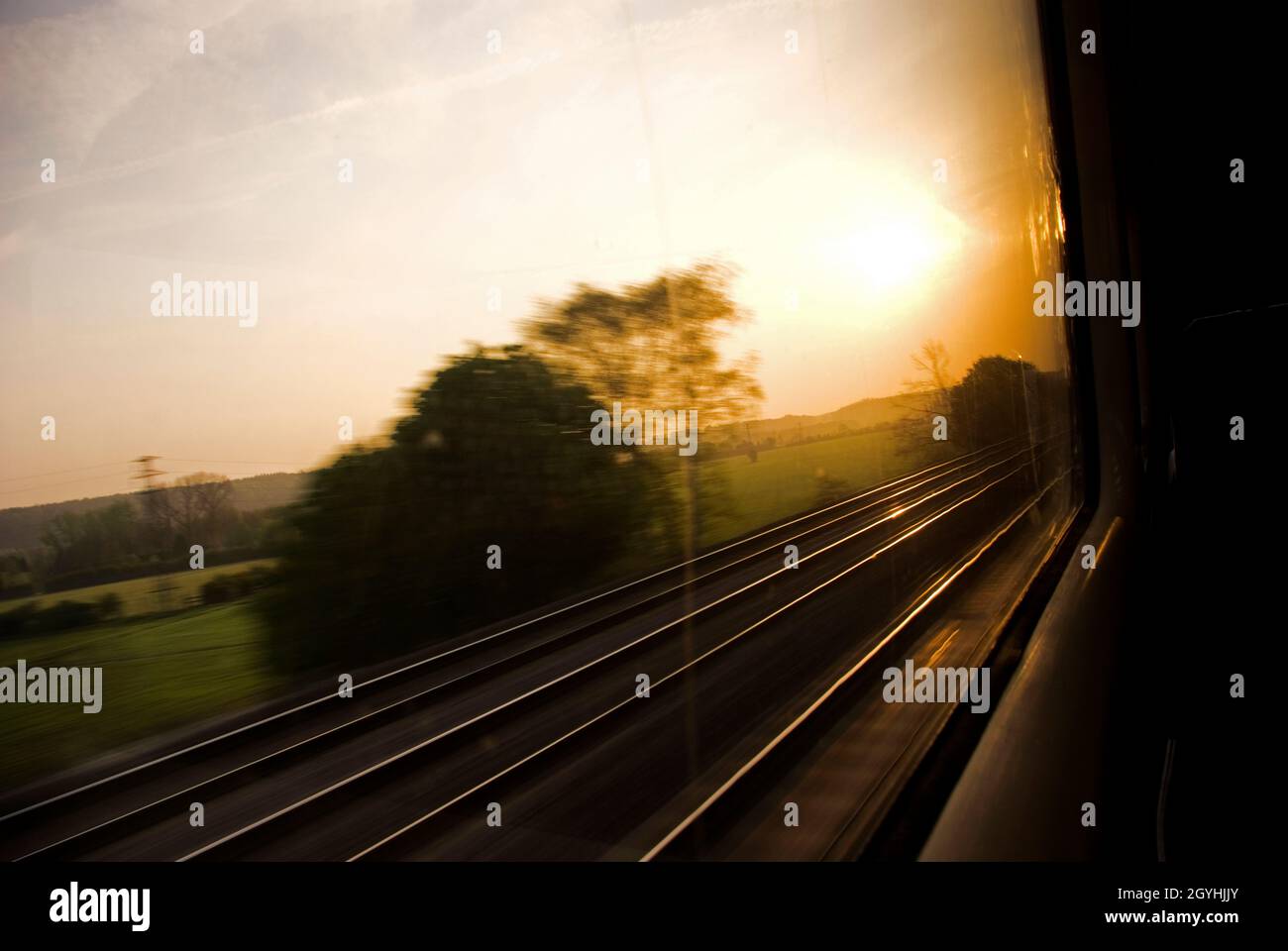 View From Window In The Moving Train High Resolution Stock Photography ...