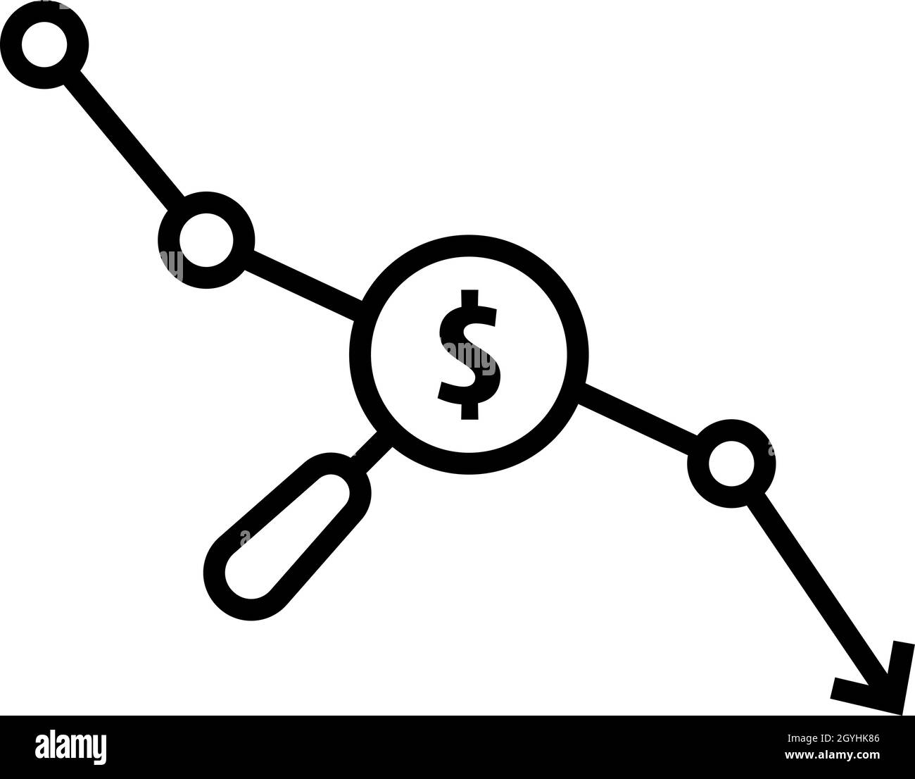Income fall graph downward hi-res stock photography and images - Alamy