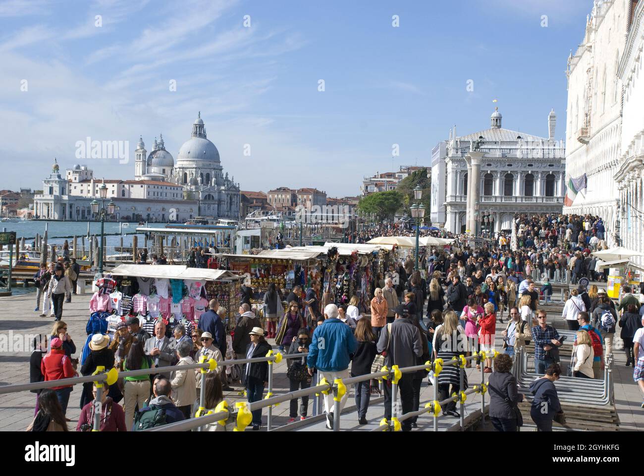 VENICE, ITALY - Oct 13, 2013: Crowded banks of Canal Grande, mass ...