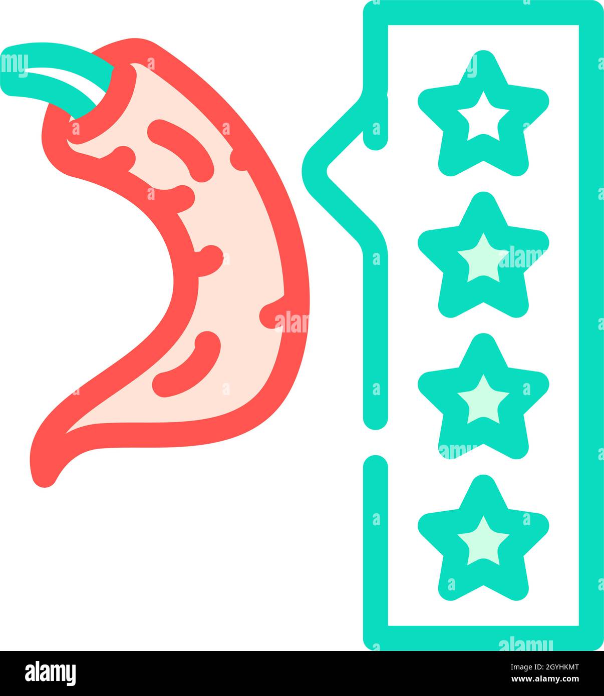 spice pepper taste star scale color icon vector illustration Stock ...