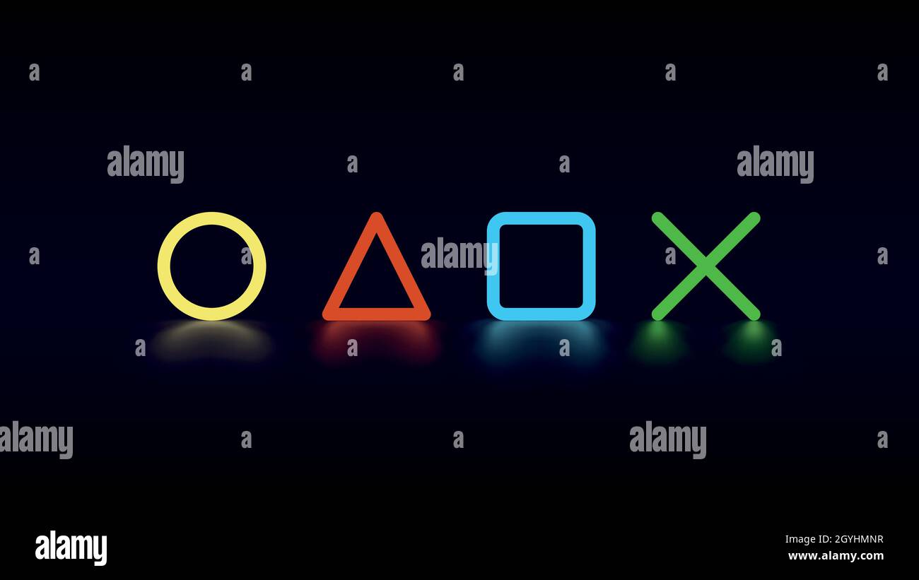 colorful game console geometric shapes with reflect Stock Vector Image ...