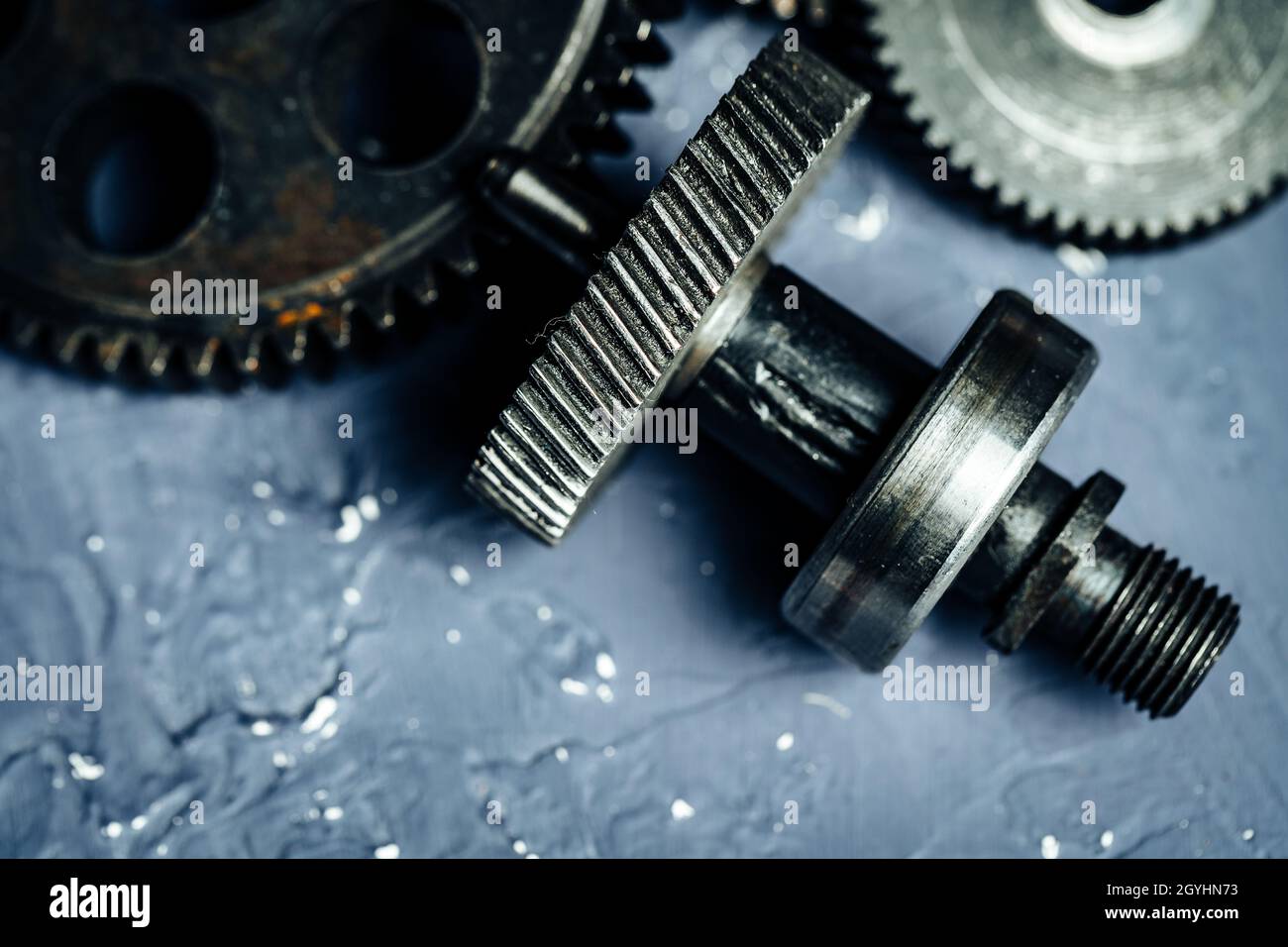 Gears from an old industrial machine Stock Photo - Alamy