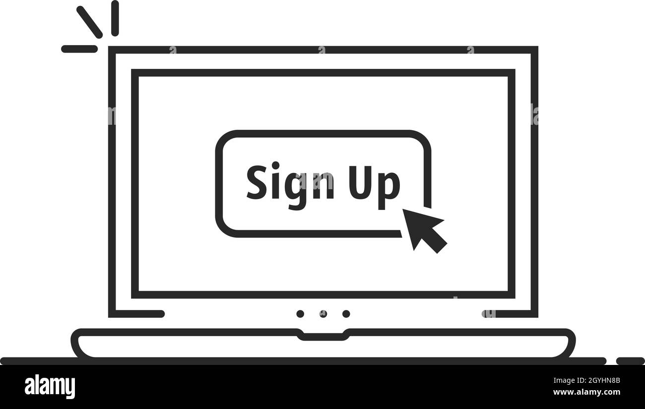 Login form on laptop Cut Out Stock Images & Pictures - Alamy