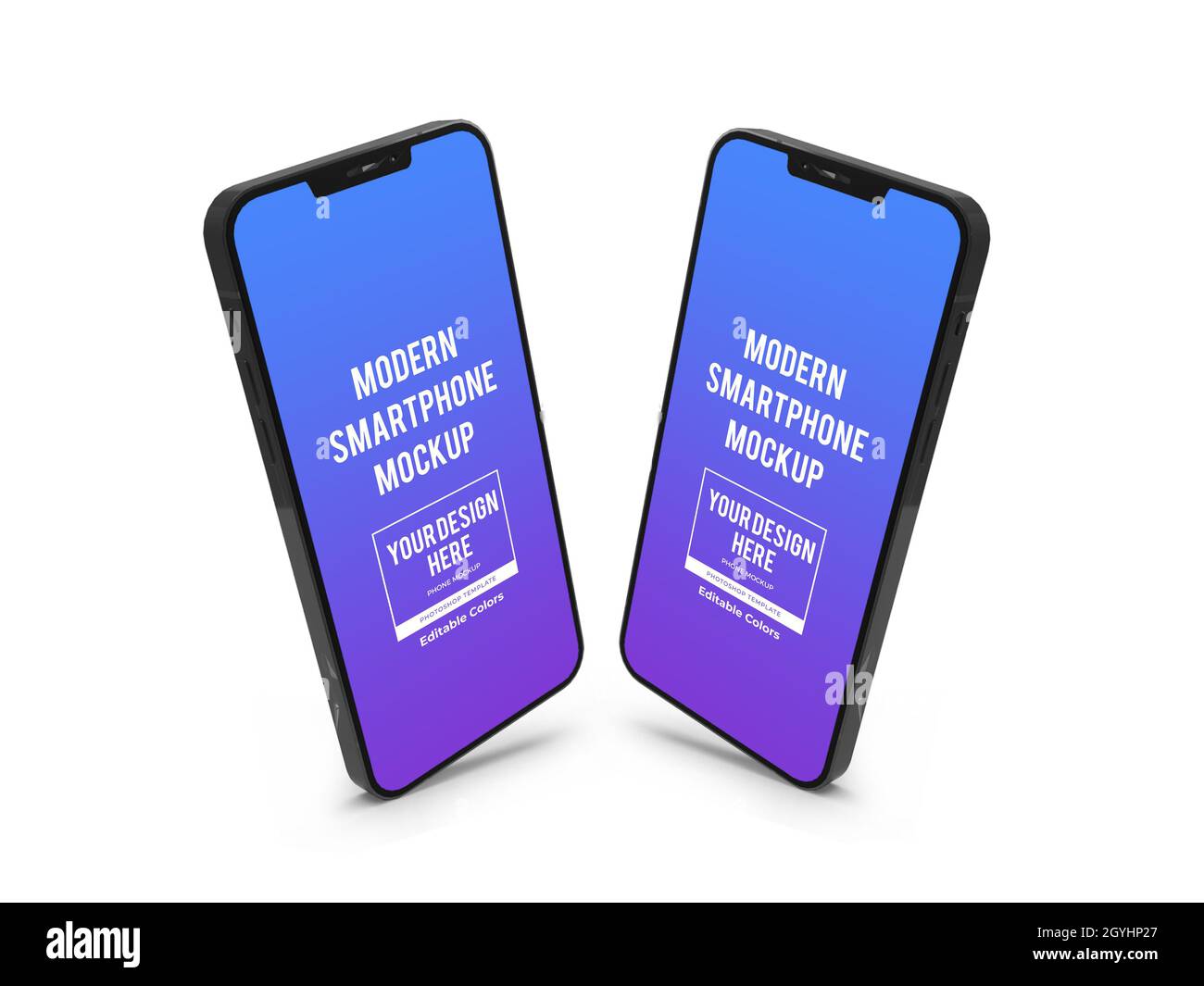 Modern Smartphone 3D Illustration Mockup Scene on Isolated Background ...