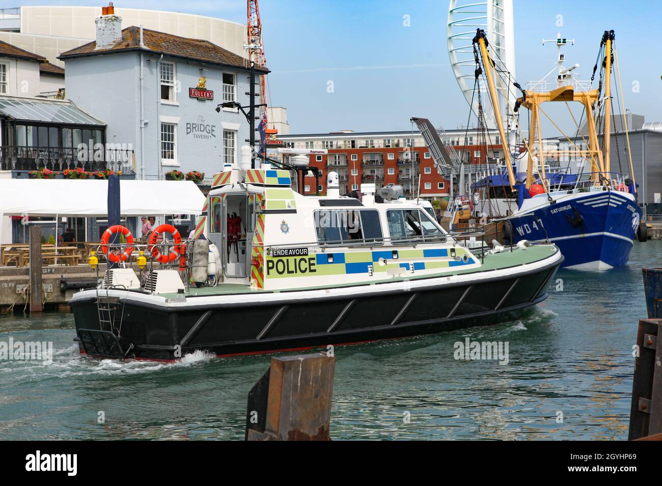 Police Launch Endeavor in Camber Quay, Portsmouth Harbour Stock Photo ...