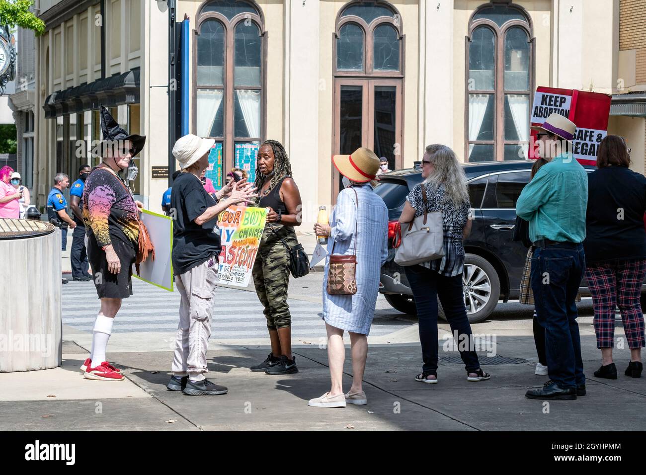 Montgomery, Alabama, USA - Oct. 2, 2021: Crowd of people gathered on ...