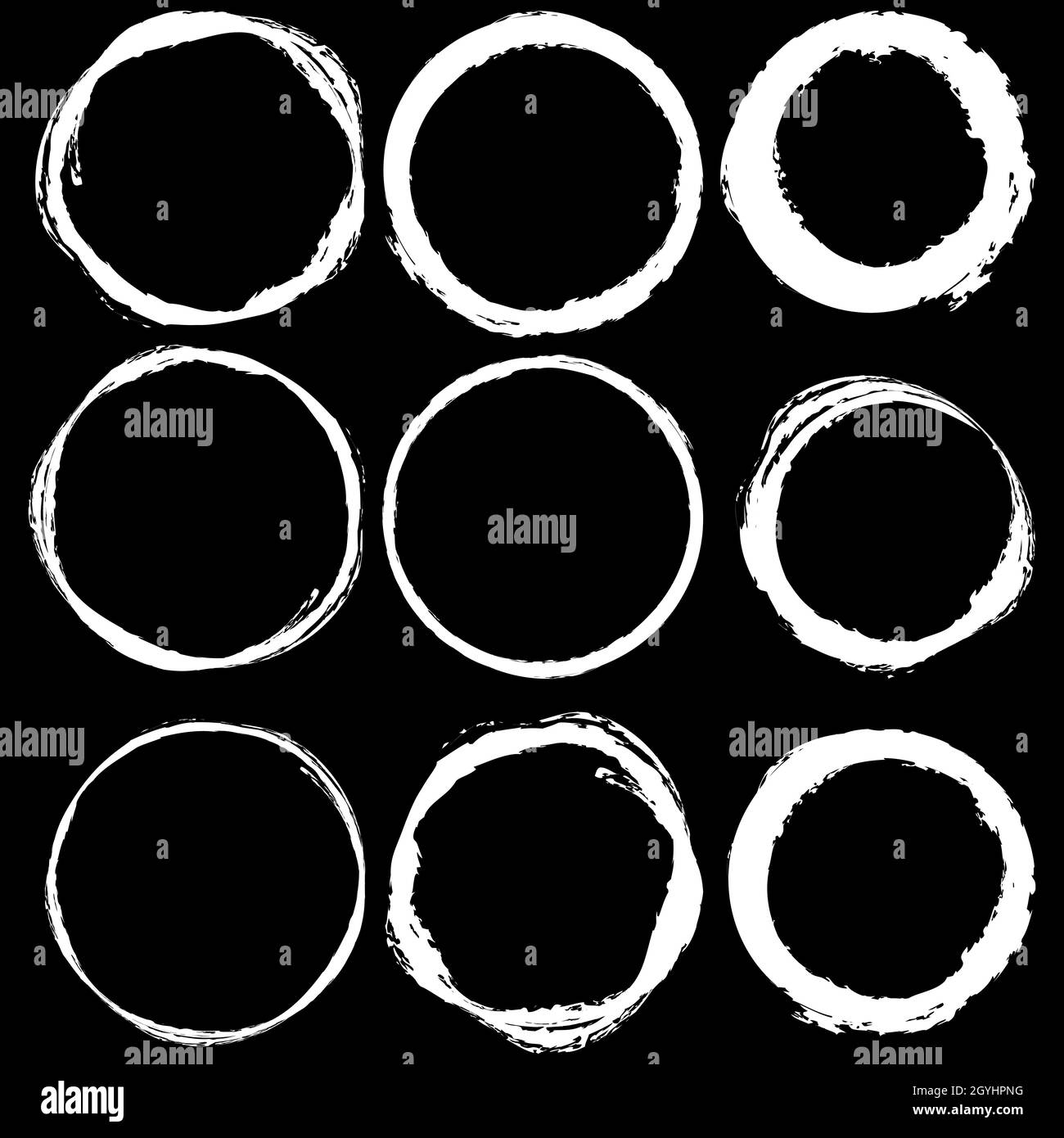 Grungy textured circle element, shape. Circular grunge shape - stock ...