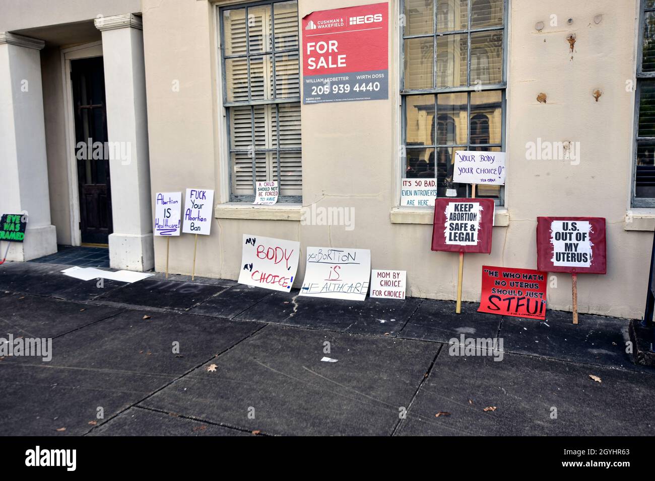 Montgomery, Alabama, USA - Oct. 2, 2021:Protest signs for abortion ...