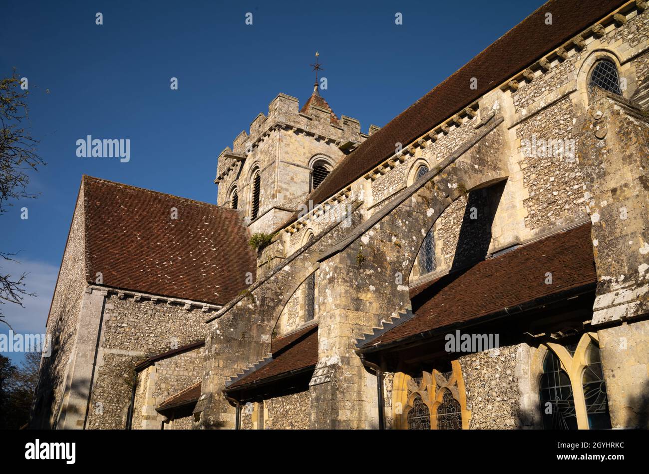 St Mary & St Blaise church at Boxgrove Priory near Chichester, West ...