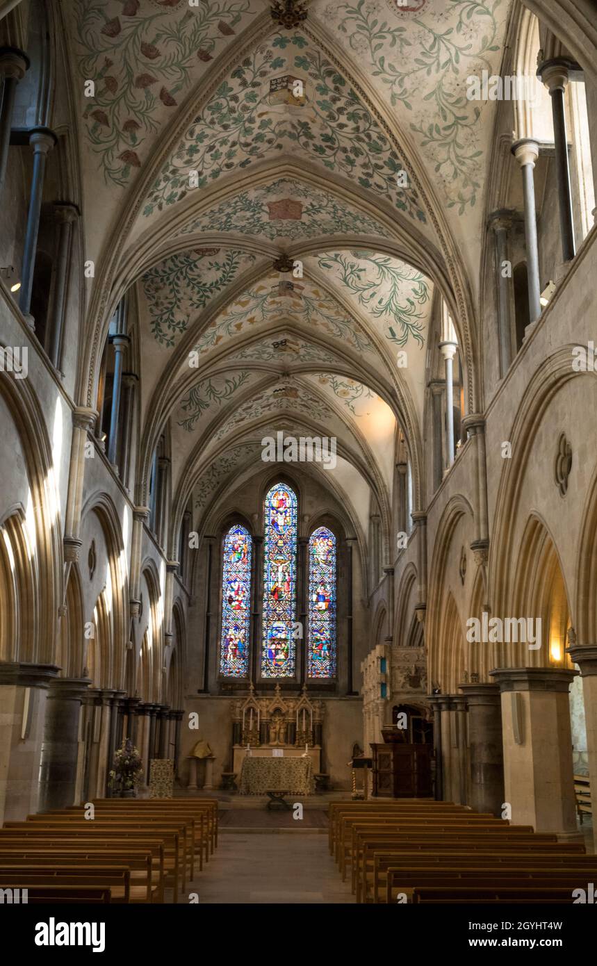 Interior of St Mary & St Blaise church at Boxgrove Priory near ...