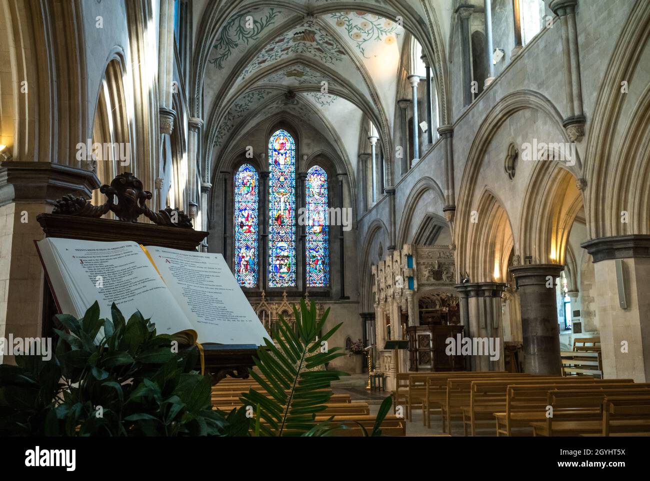 Interior of St Mary & St Blaise church at Boxgrove Priory near ...