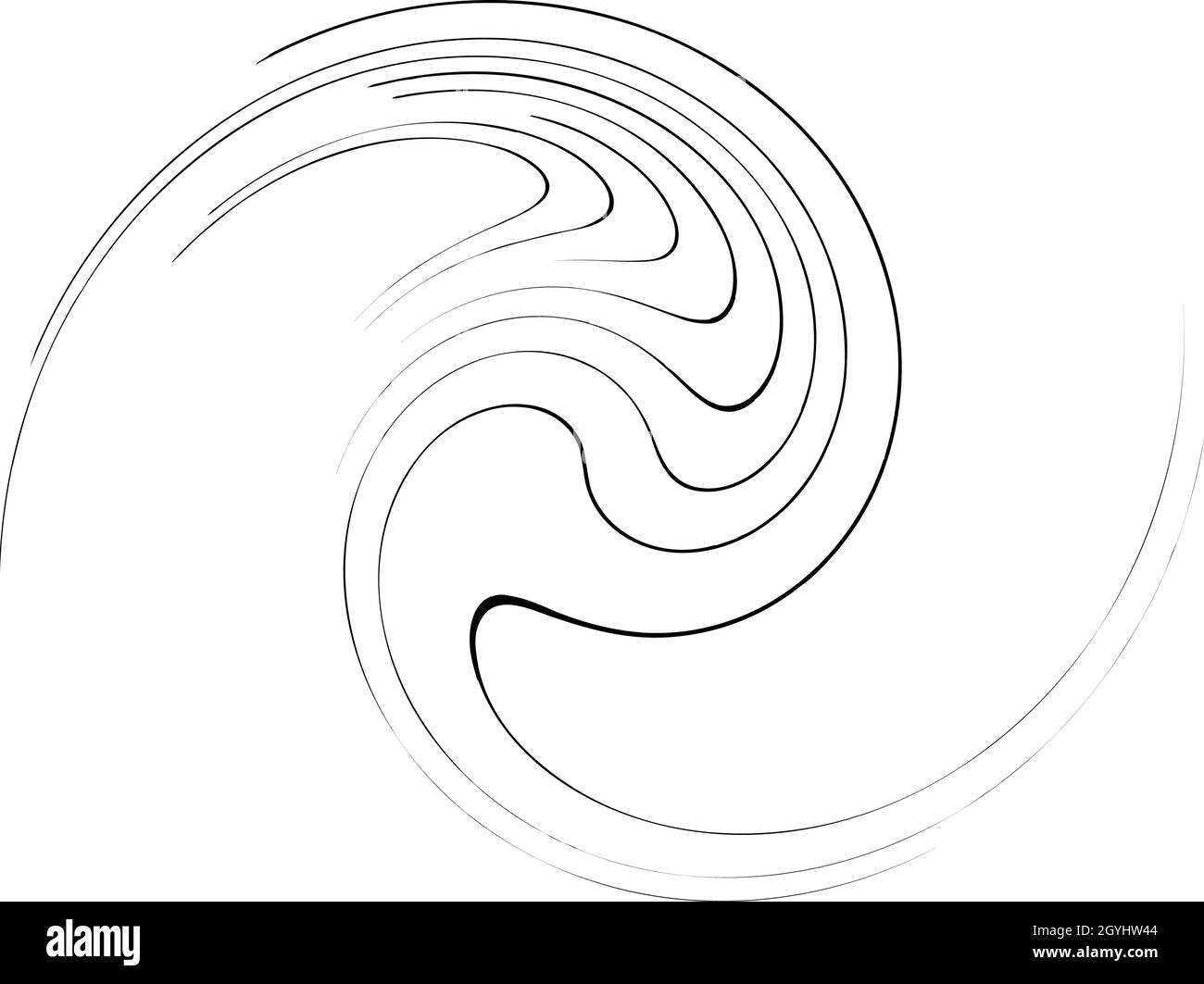 Spiral, swirl, twirl, volute element. Whirlpool, whirlwind effect ...