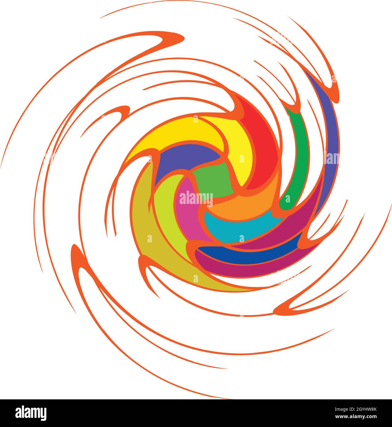 Spiral, swirl, twirl, volute element. Whirlpool, whirlwind effect ...