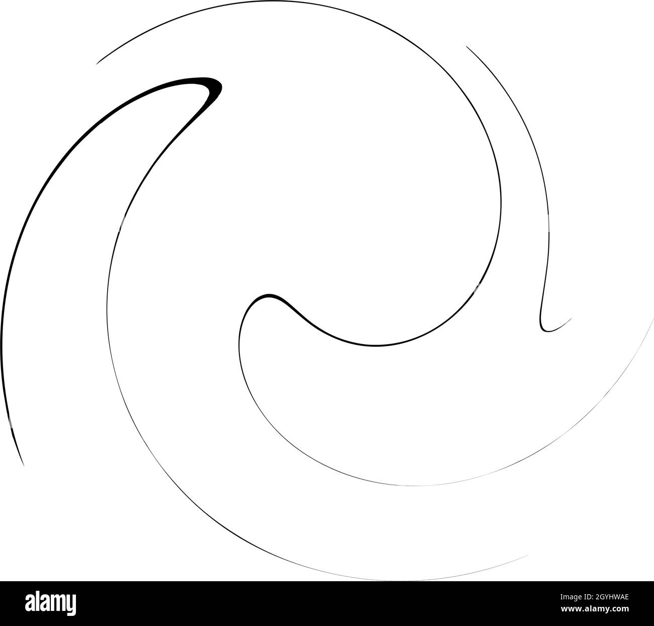 Spiral, swirl, twirl, volute element. Whirlpool, whirlwind effect ...