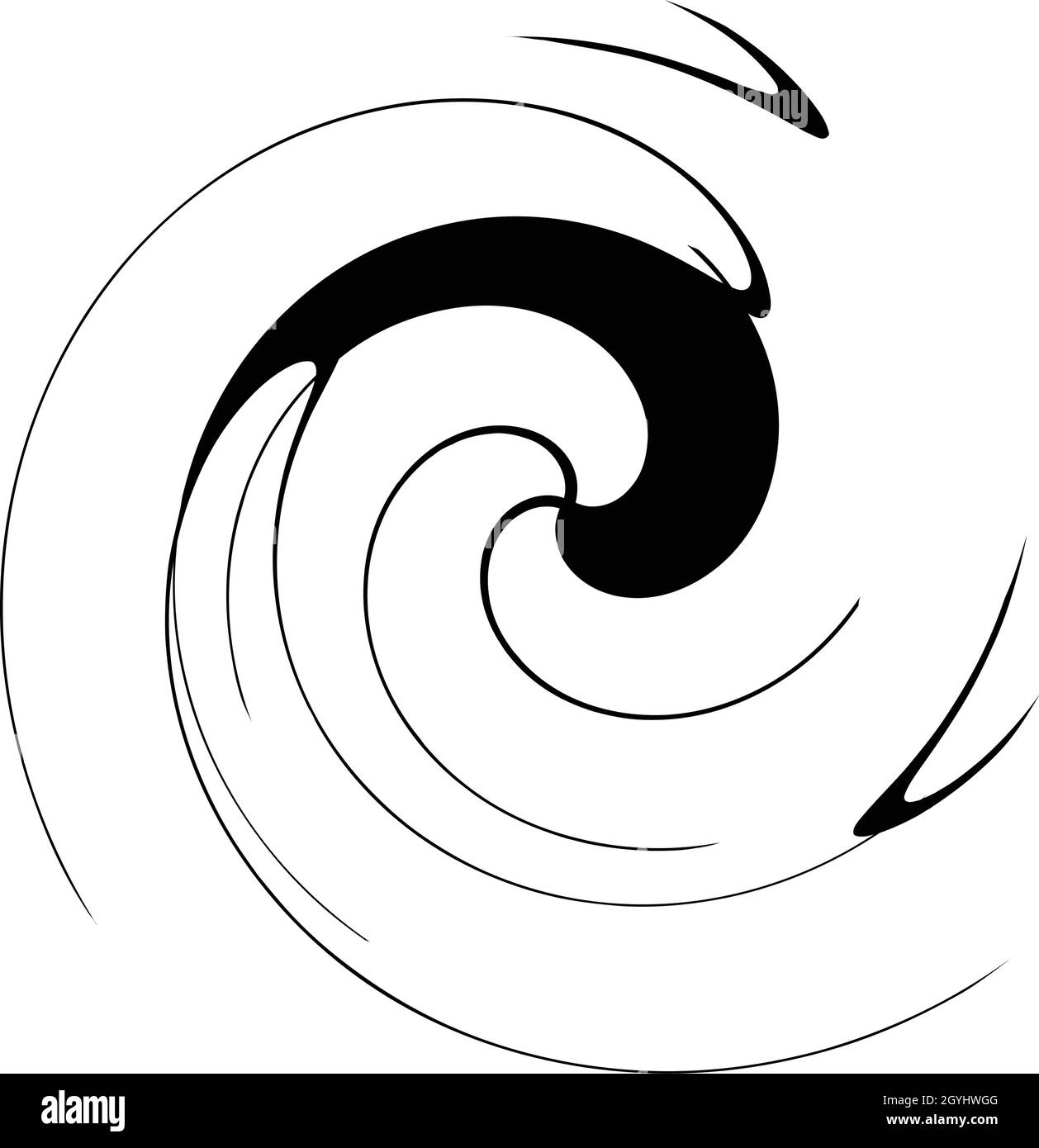 Spiral, swirl, twirl, volute element. Whirlpool, whirlwind effect ...