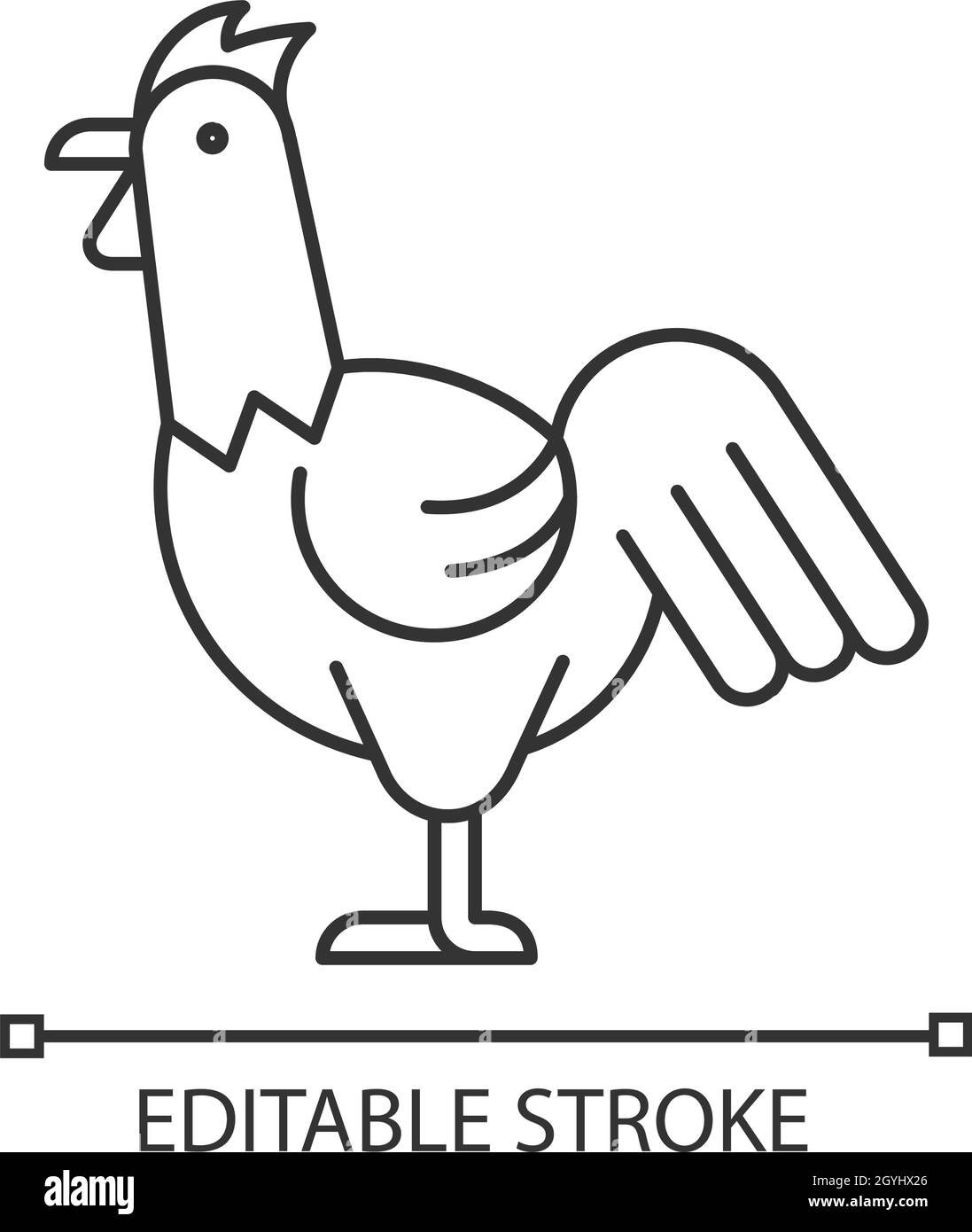 Rooster linear icon Stock Vector Image & Art - Alamy