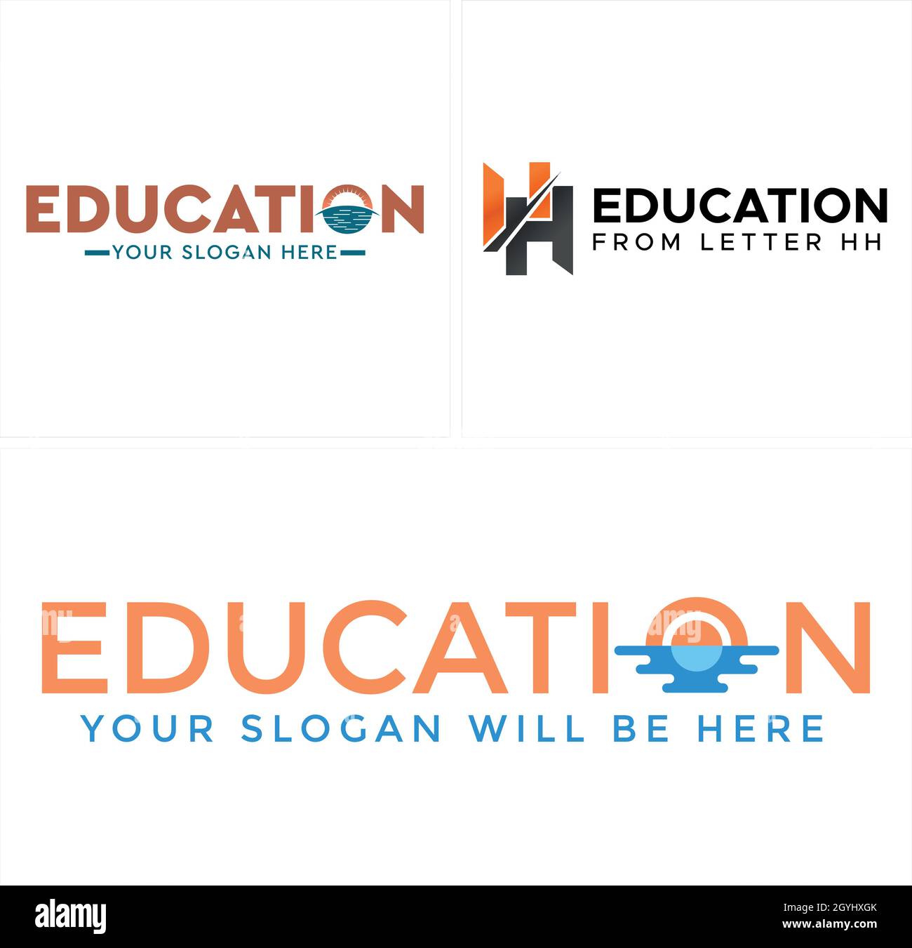 Lettering combination mark education logo design Stock Vector Image ...