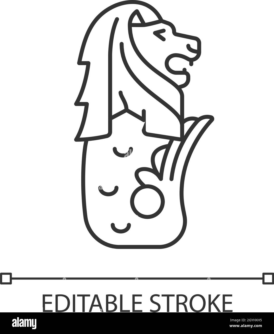 Merlion statue linear icon Stock Vector Image & Art - Alamy