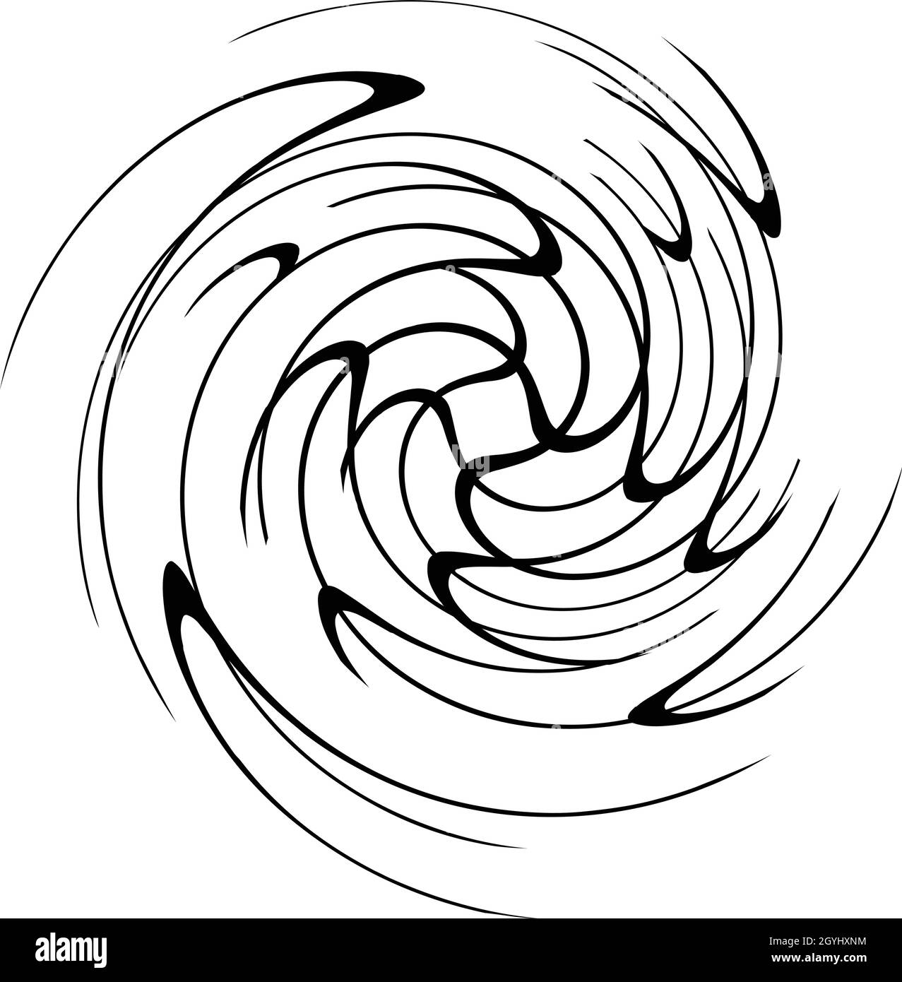 Spiral, swirl, twirl, volute element. Whirlpool, whirlwind effect ...