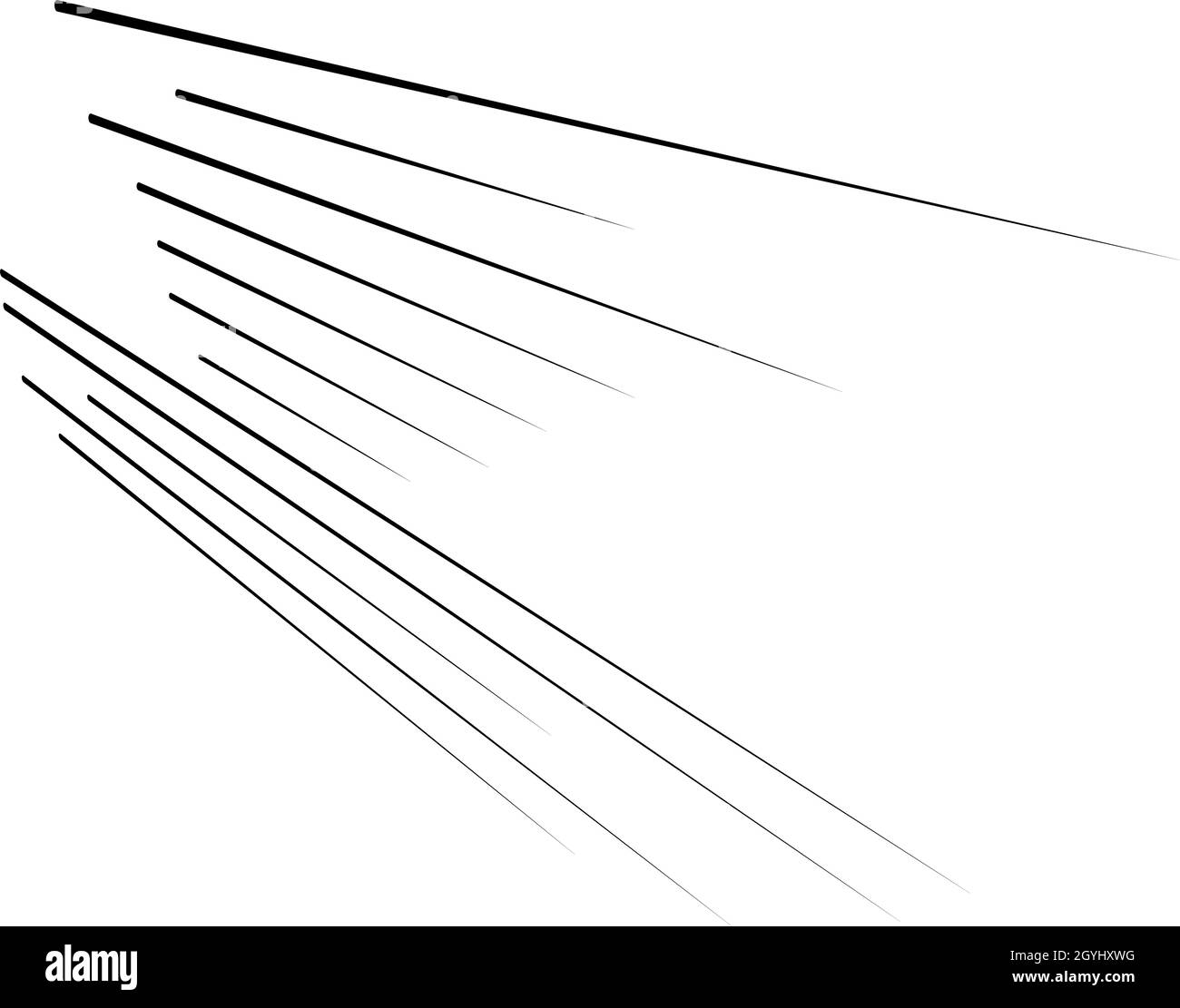 3D straight, parallel dynamic irregular lines, stripes element. Action ...
