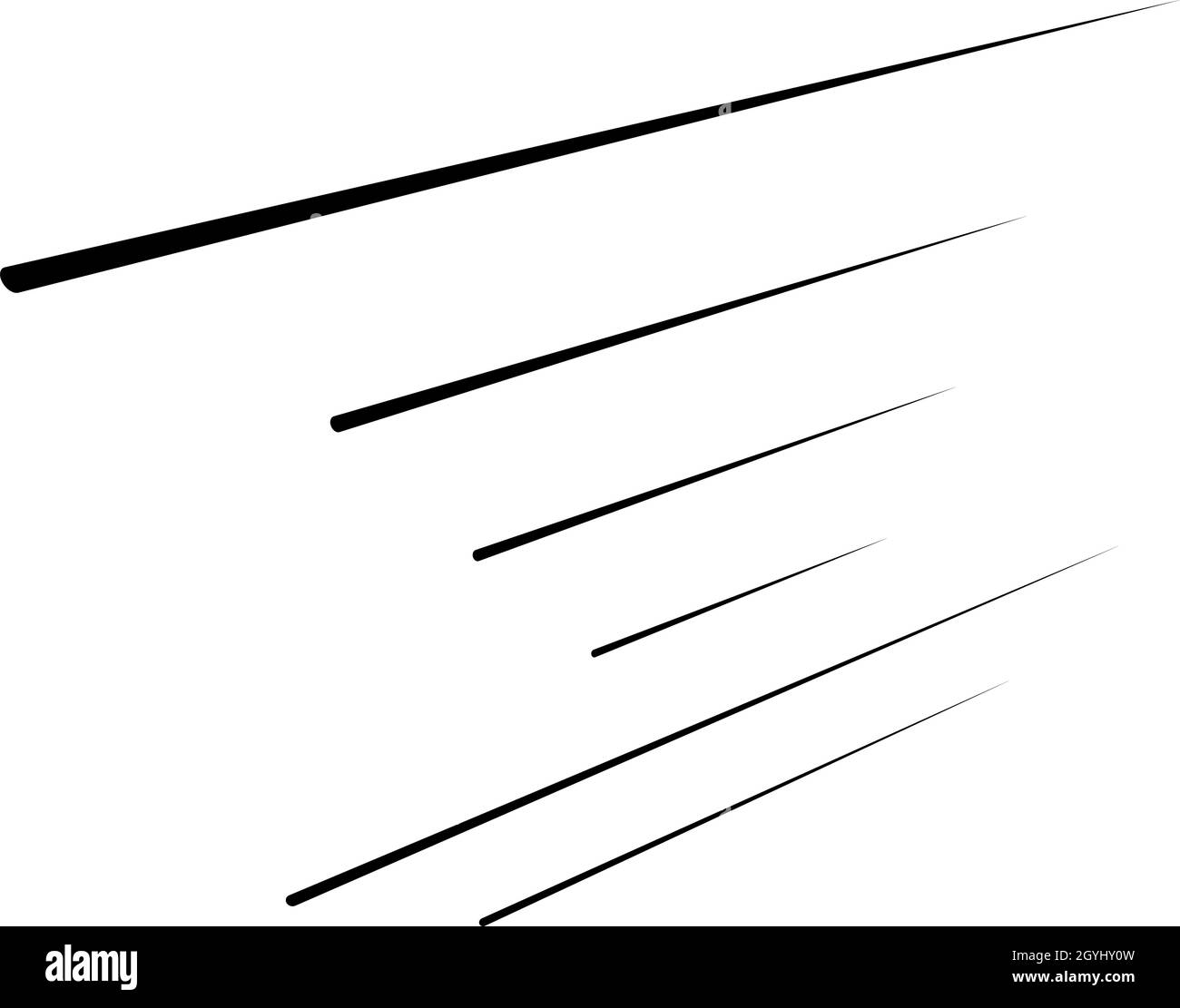 3D straight, parallel dynamic irregular lines, stripes element. Action ...