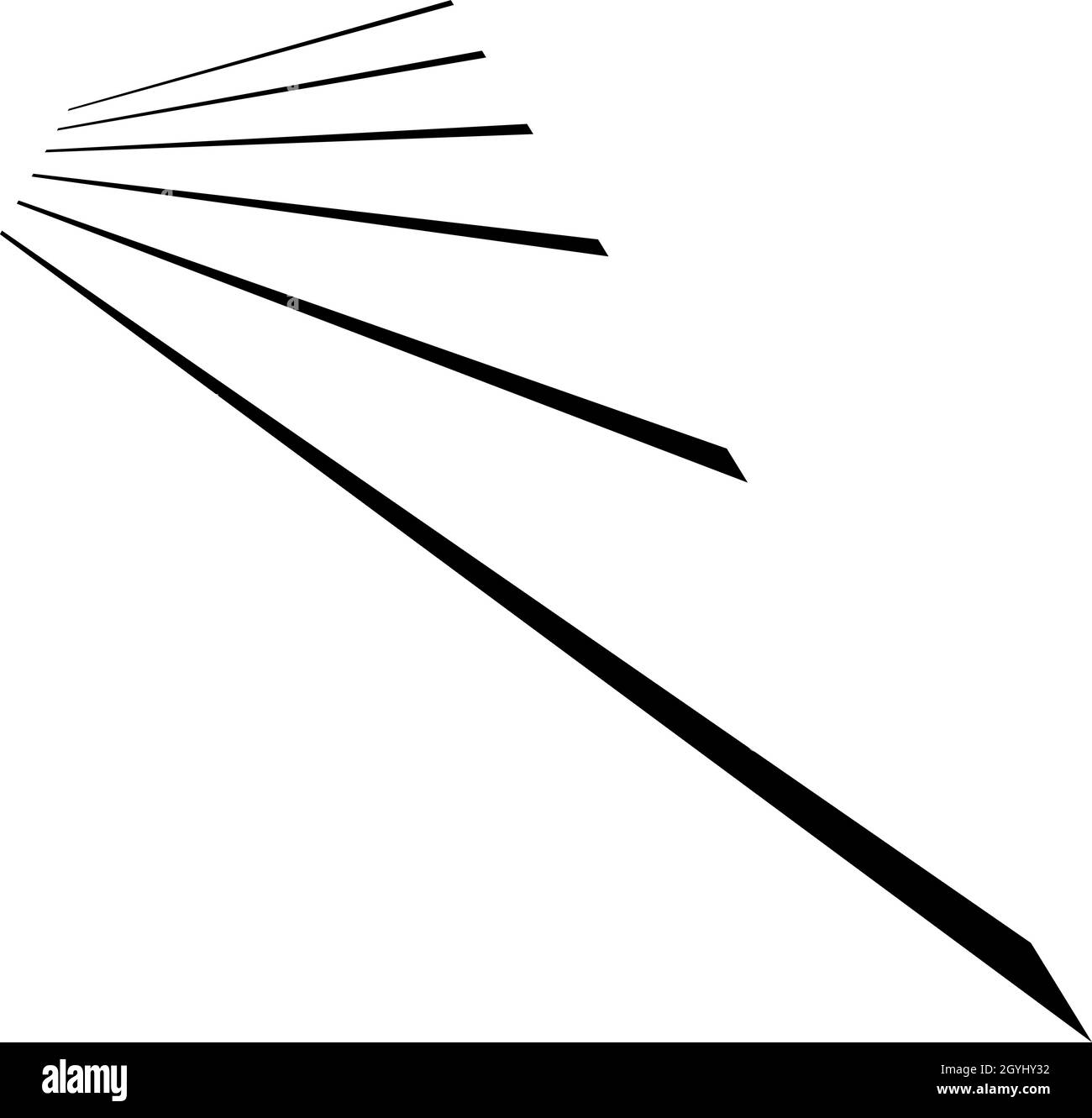 3D straight, parallel dynamic irregular lines, stripes element. Action ...