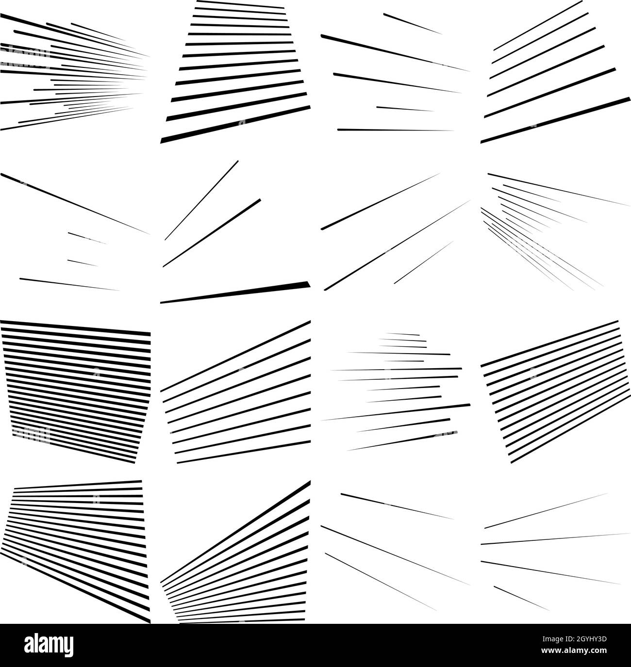 3D straight, parallel dynamic irregular lines, stripes element. Action ...