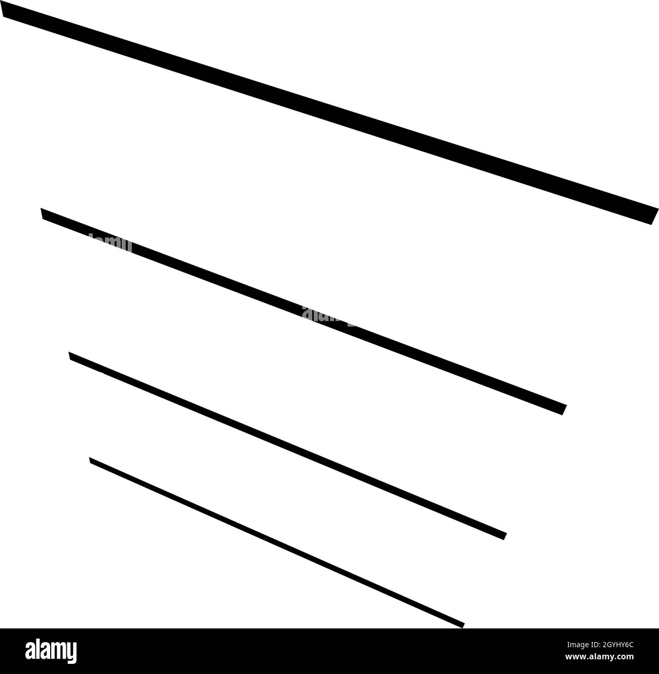 3D straight, parallel dynamic irregular lines, stripes element. Action ...