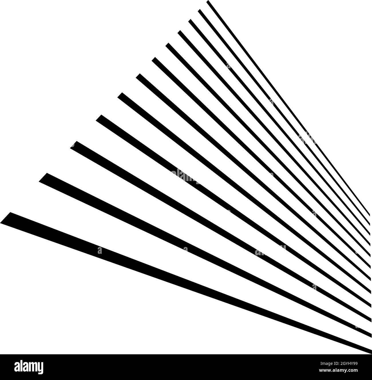 3D straight, parallel dynamic irregular lines, stripes element. Action ...