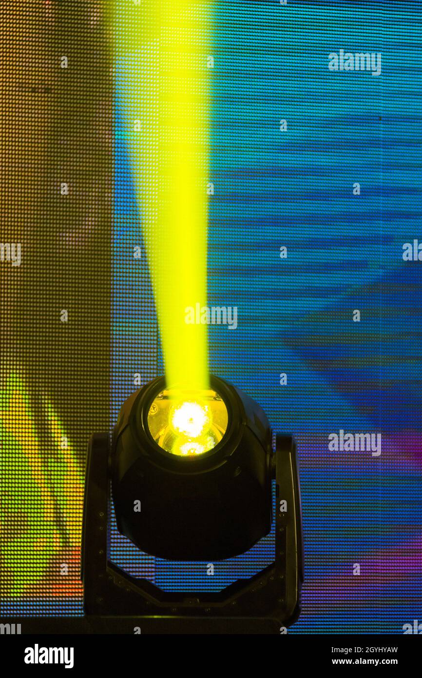 Yellow concert lights led light in Guatemala Stock Photo - Alamy