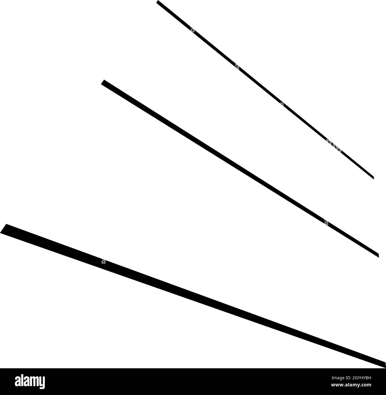 3D straight, parallel dynamic irregular lines, stripes element. Action ...
