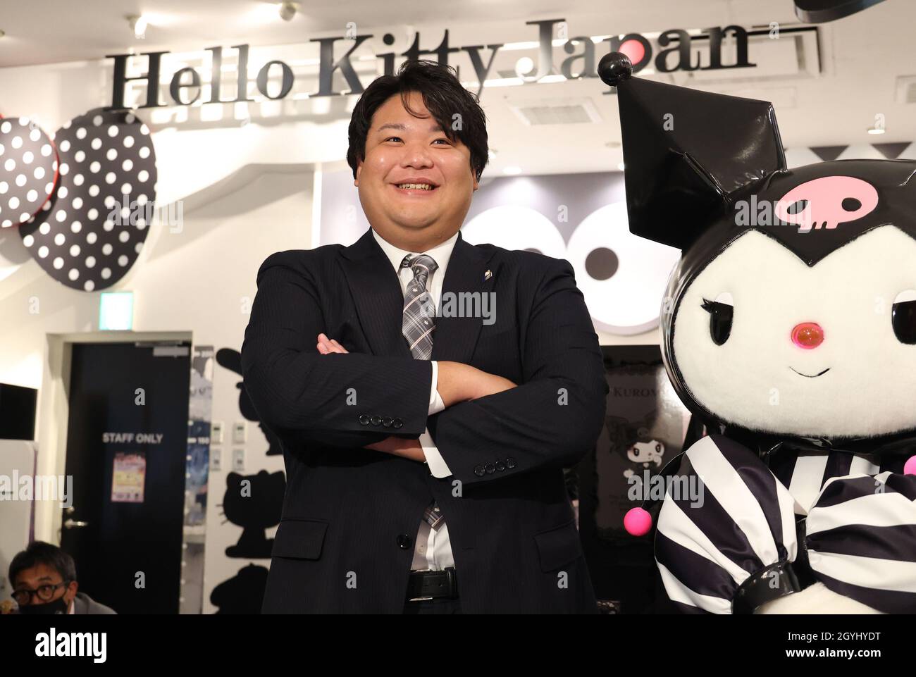 Tokyo, Japan. 8th Oct, 2021. Japan's character giant Sanrio new president Tomokuni Tsuji smiles ...