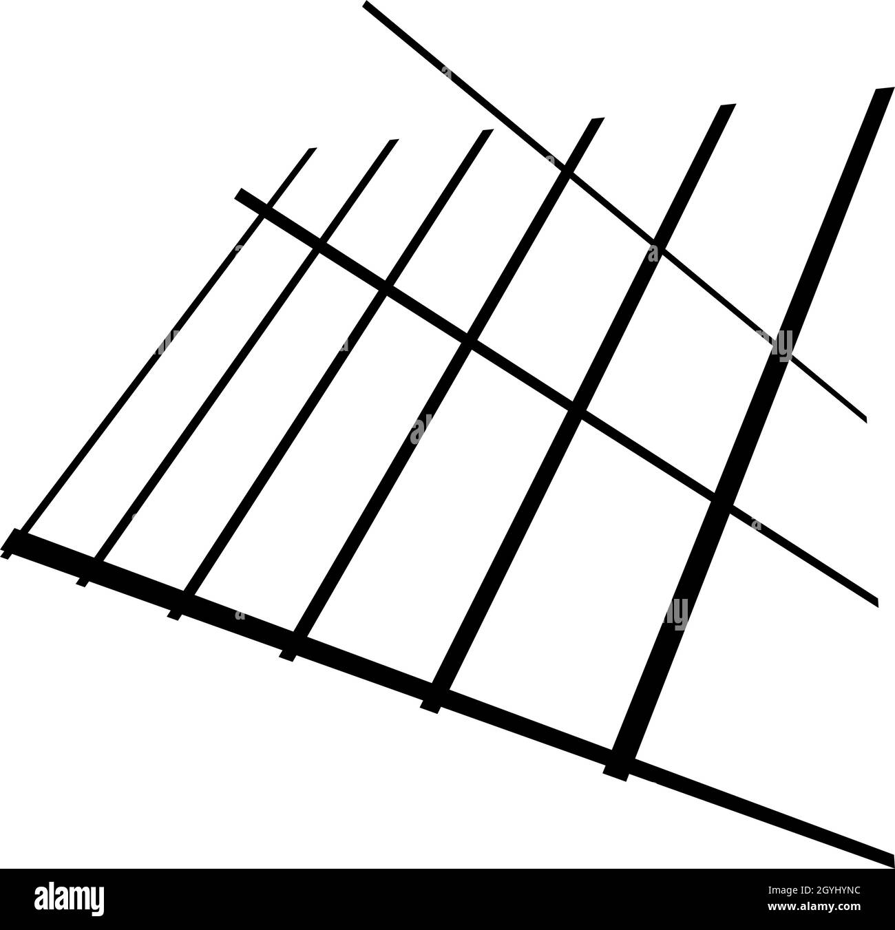 3d ,spatial grids, meshes. Interlace, interlocking, intersecting lines in perspective. Abstract ...