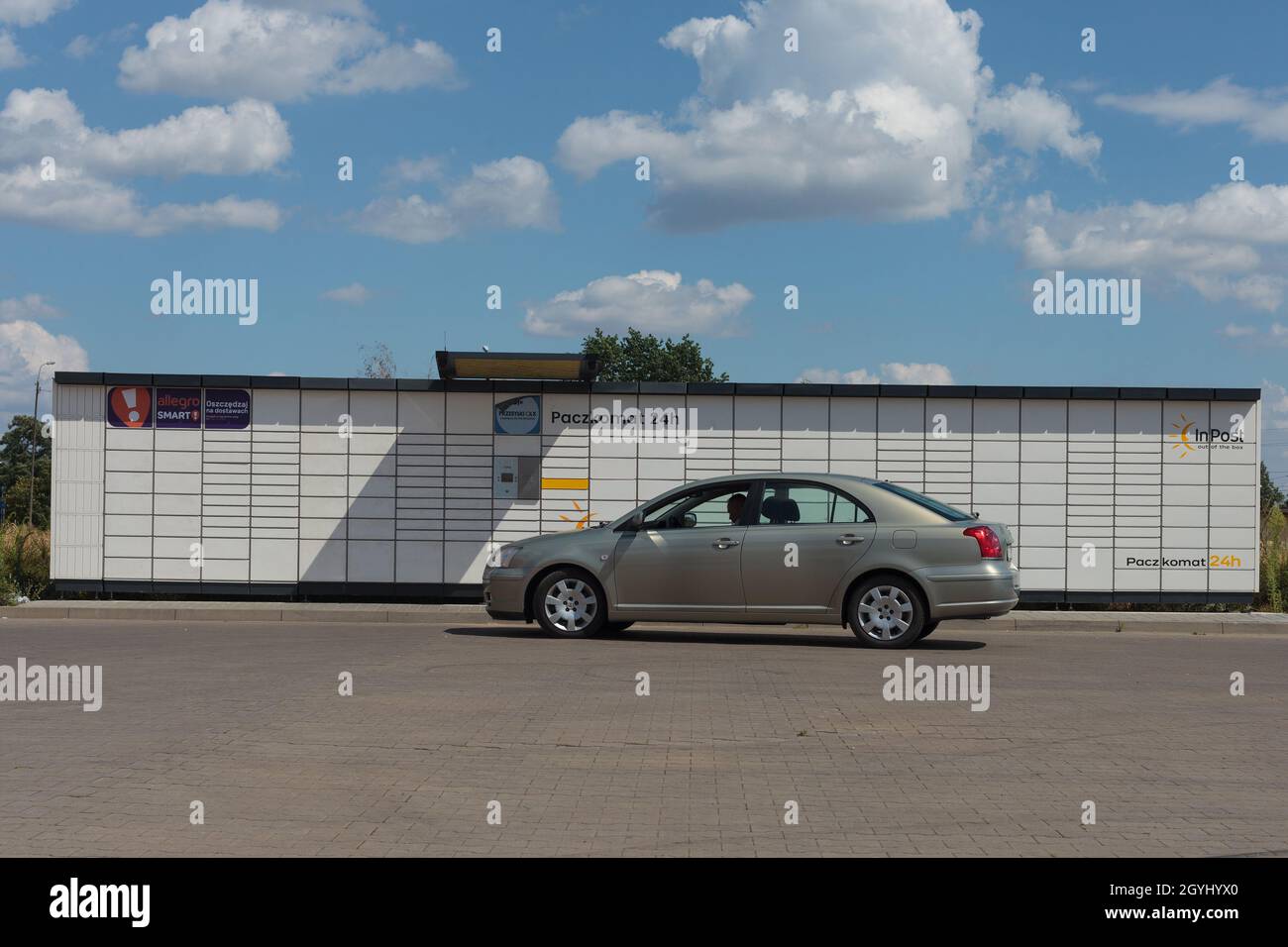 POZNAN, POLAND - Sep 16, 2021: InPost parcel lockers in Poznan, a car ...