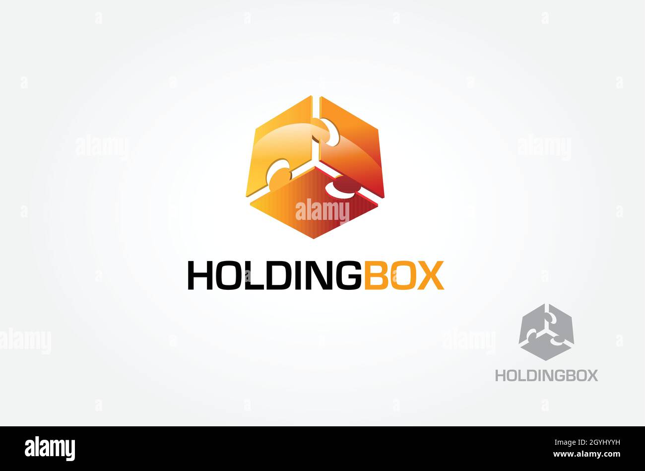 Holding Box Vector Logo Template. This is a box made from three puzzle ...