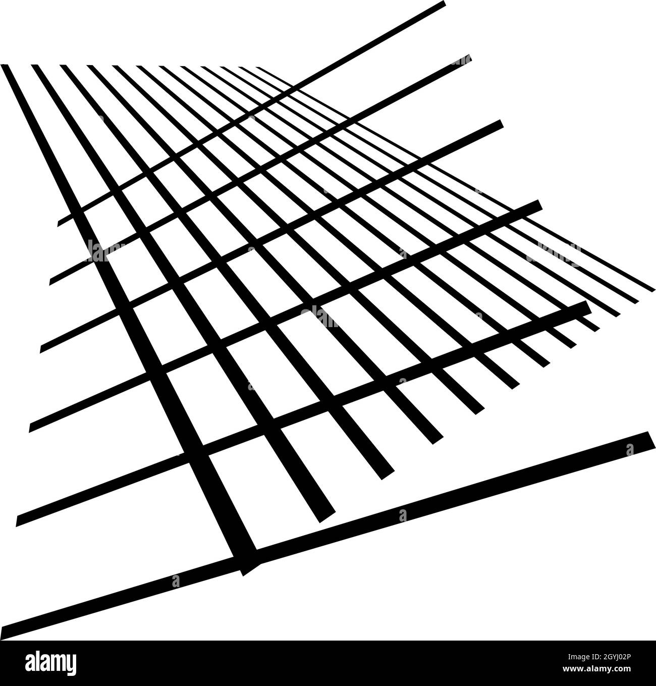 3d ,spatial grids, meshes. Interlace, interlocking, intersecting lines in perspective. Abstract ...