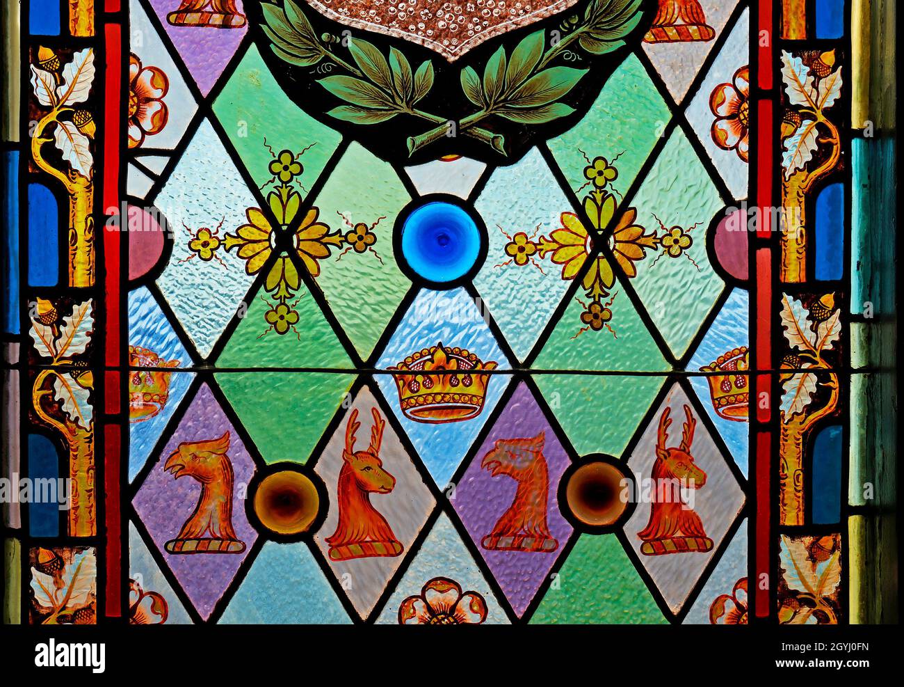 RIO DE JANEIRO, BRAZIL - AUGUST 26, 2017: Detail of stained glass in ...