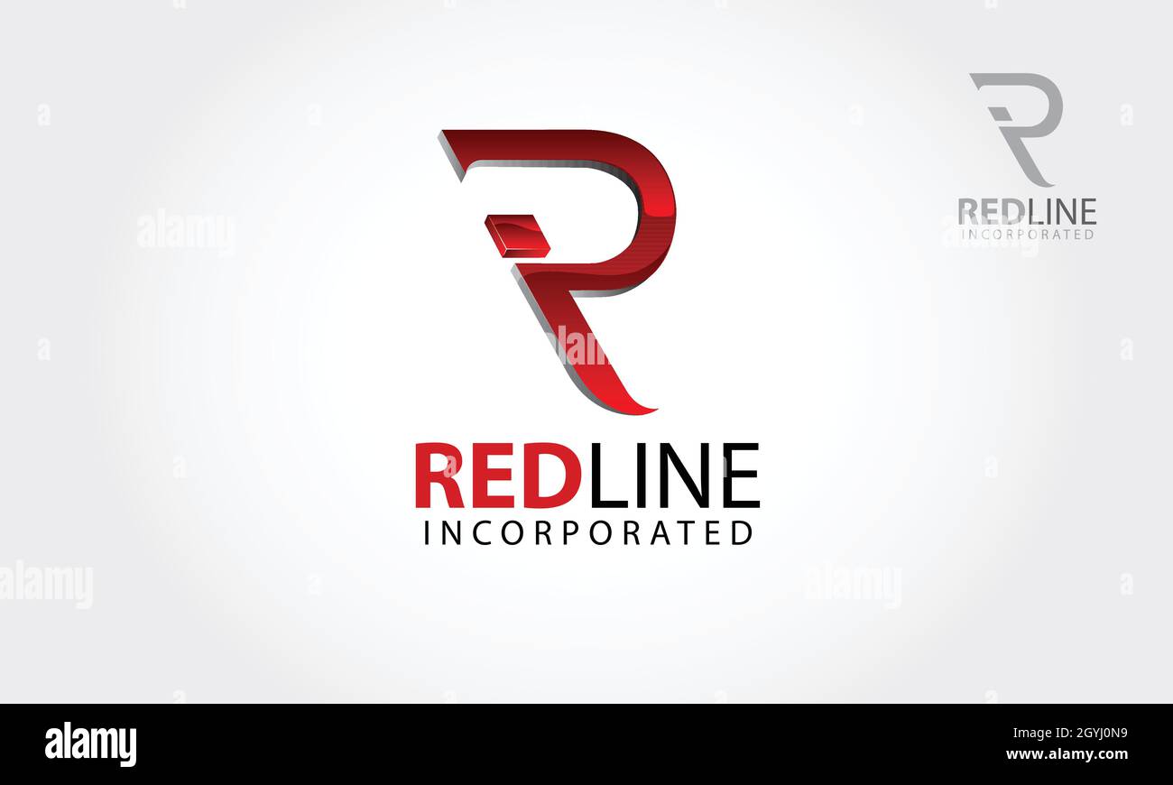 Red Line Incorporate Vector Logo. Basic of this is logo is letter of R ...