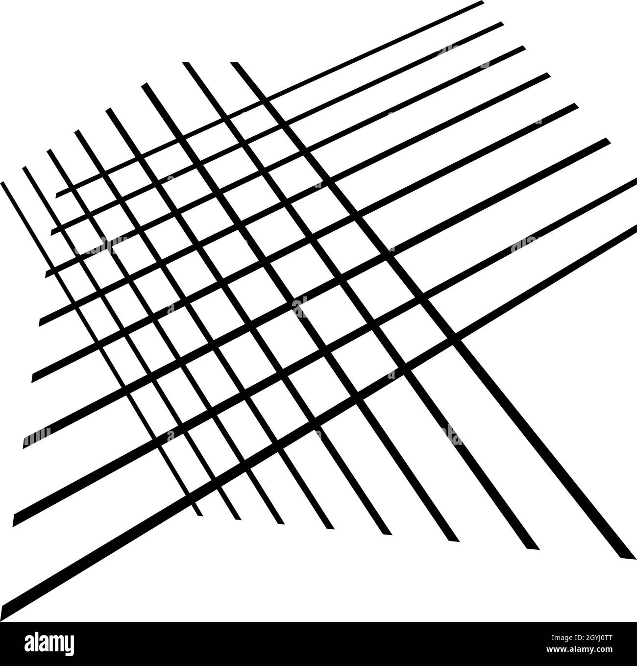 3d ,spatial grids, meshes. Interlace, interlocking, intersecting lines in perspective. Abstract ...