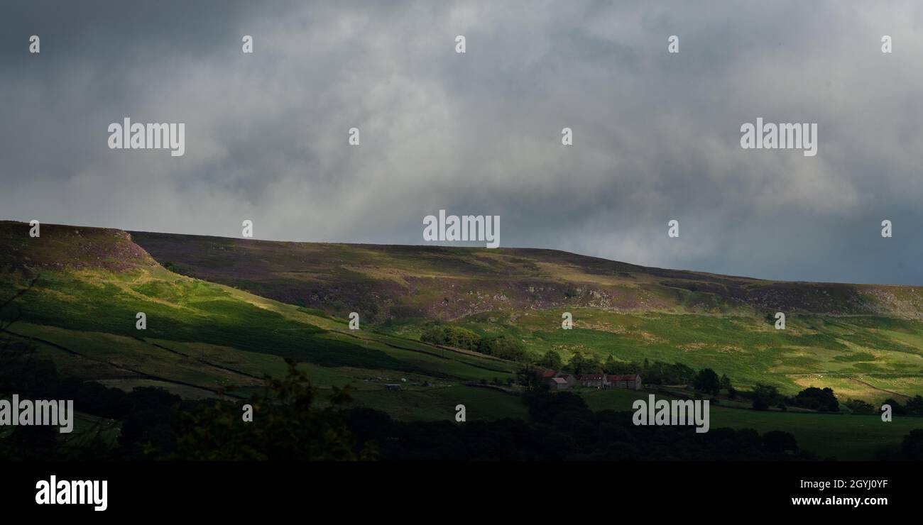 Panorama of Farndale Moor and Bransdale Moor Top. Fox Crag Stock Photo ...