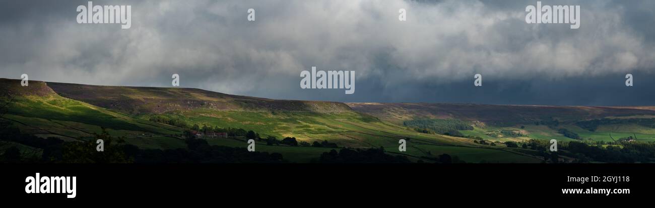 Panorama of Farndale Moor and Bransdale Moor Top. Fox Crag Stock Photo ...