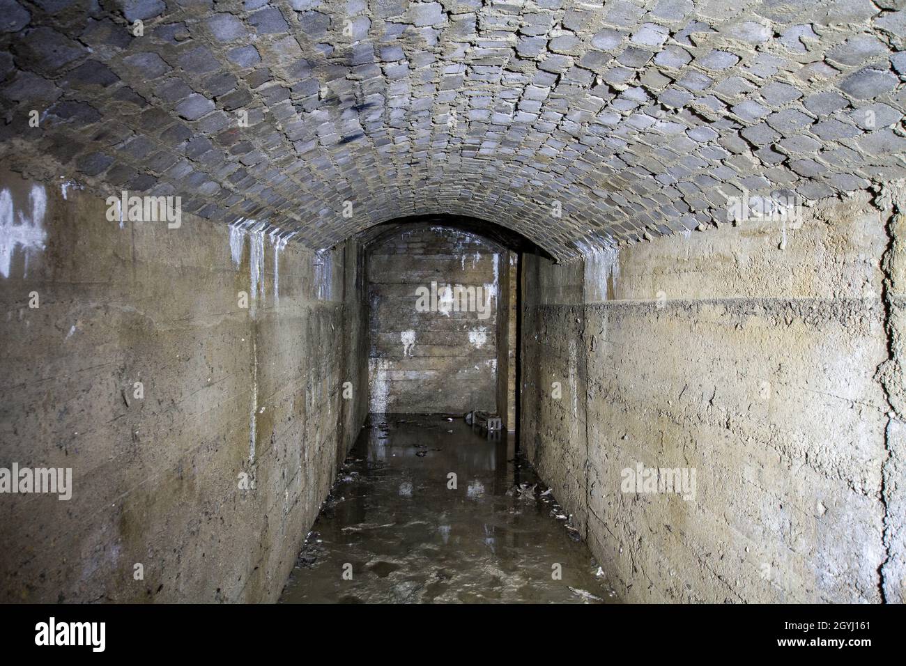 Remains of former WW2-era field hospital underground shelter in Prague ...