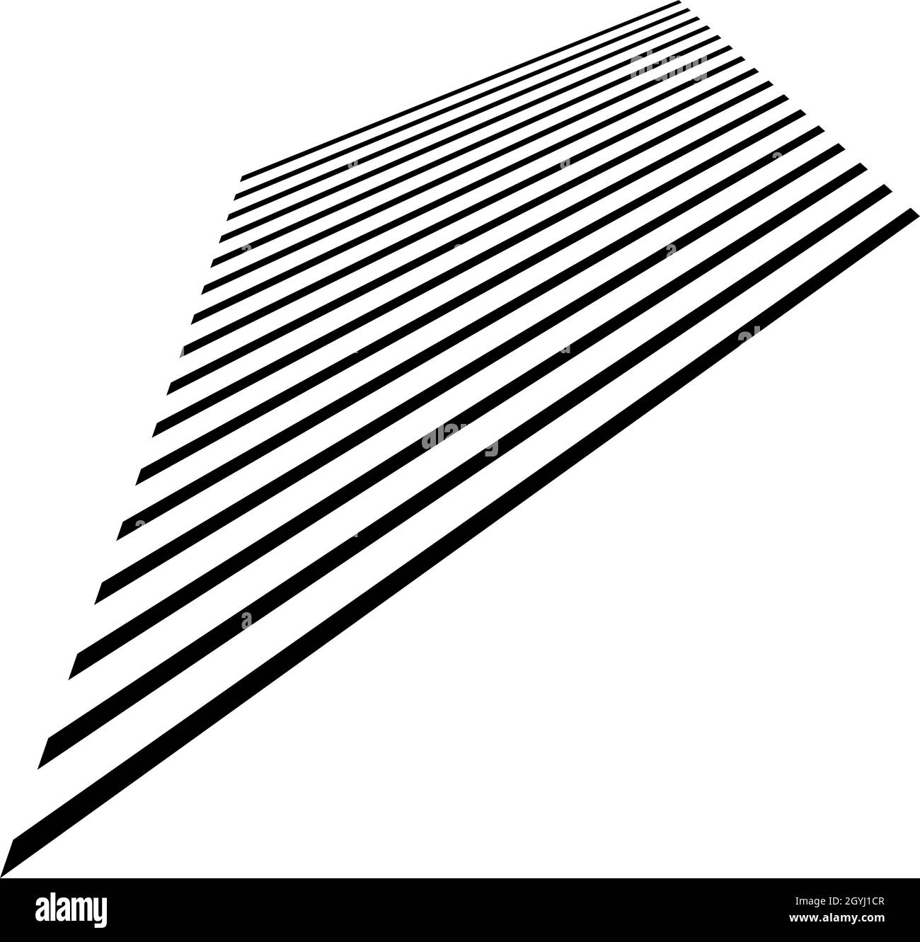3D straight, parallel dynamic irregular lines, stripes element. Action ...